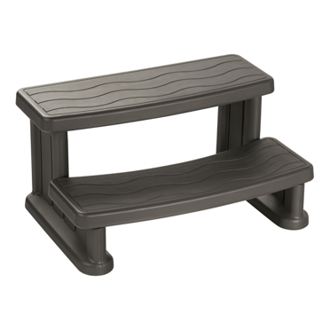 Confer Plastics 36” 3 Signature Spa Step with Curved Handrails, Gray ...