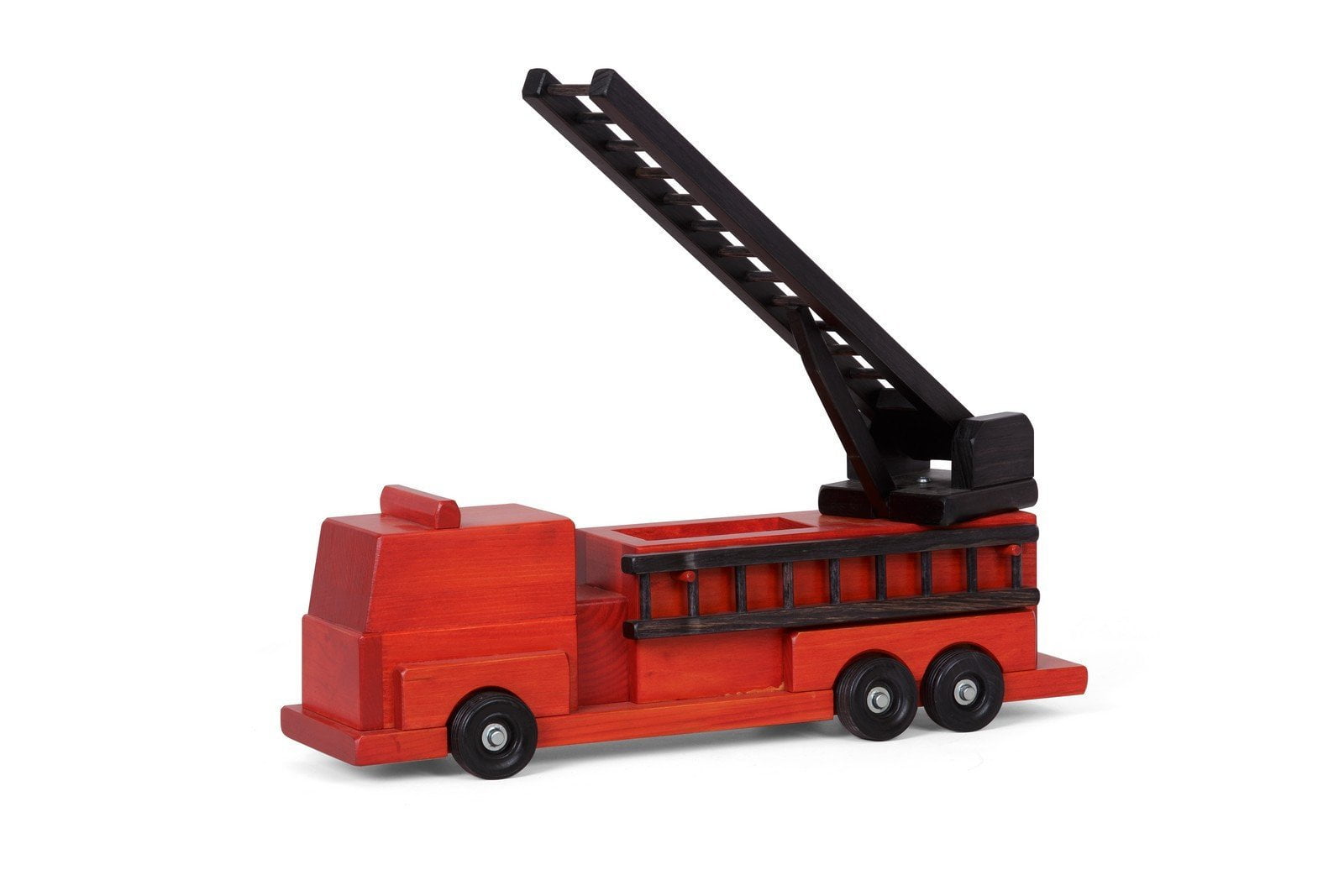 Amish-Made Wooden Toy Ladder Fire Truck Large, Red - Walmart.com