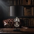 Black Skull Table Lamp with Lampshade, Gothic Style Decorative Bedside ...