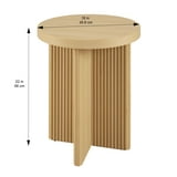 Better Homes & Gardens Lillian Fluted End Table, Natural Pine Finish ...