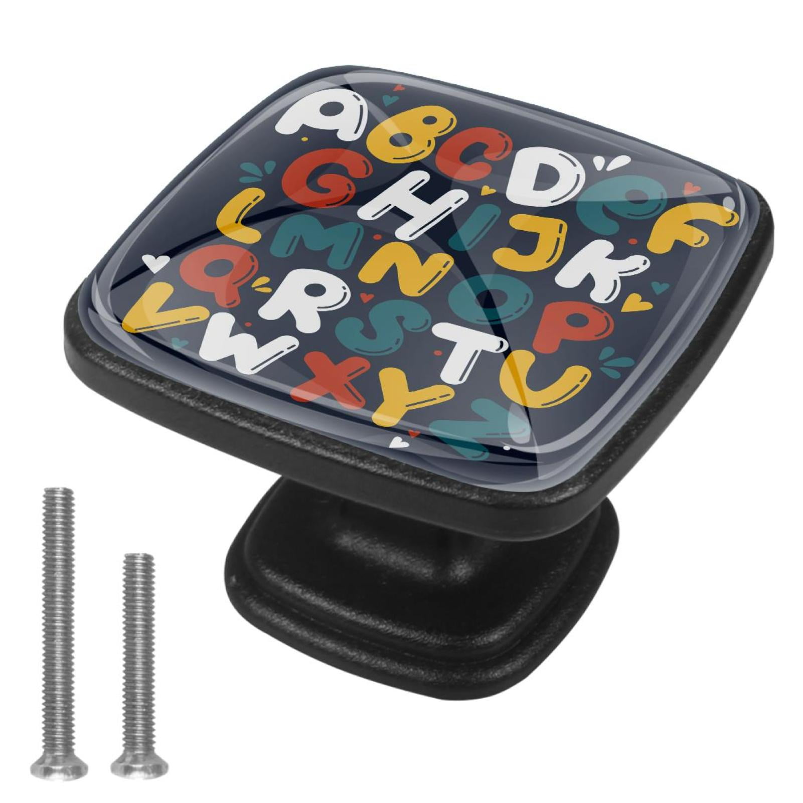 4 Pcs Cabinet Handle Drawer Pulls Alphabet Cute Knobs with Screws ...