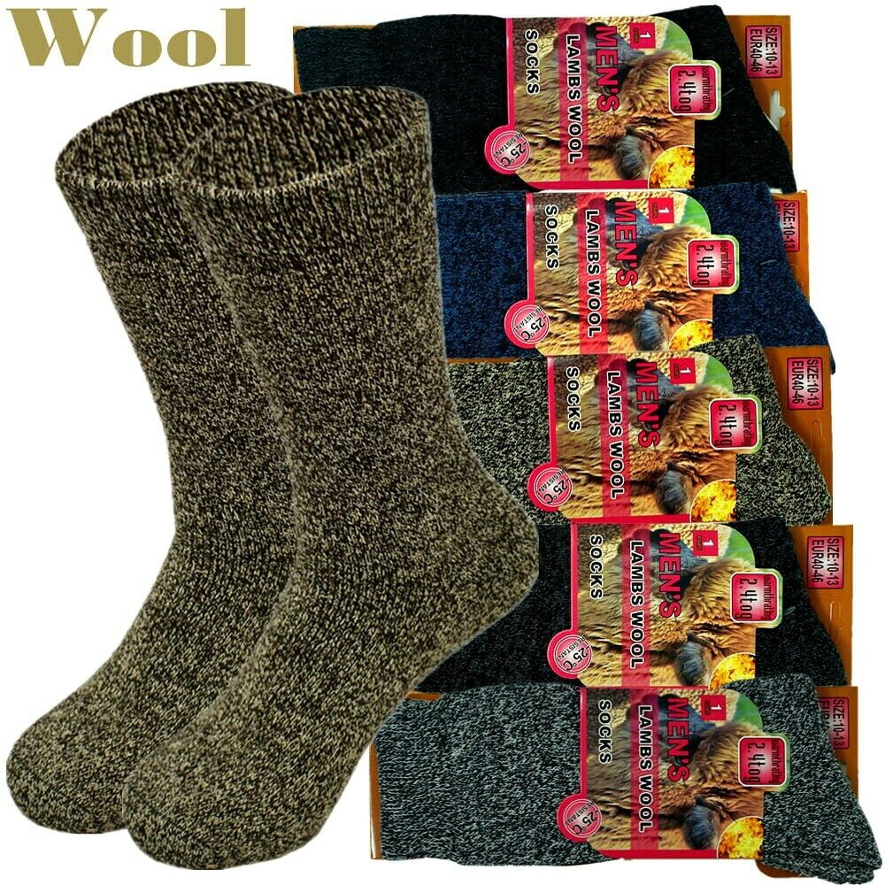 3 Pairs Mens Winter Merino Lambs Wool Heavy Duty Work Thermal Boots ...