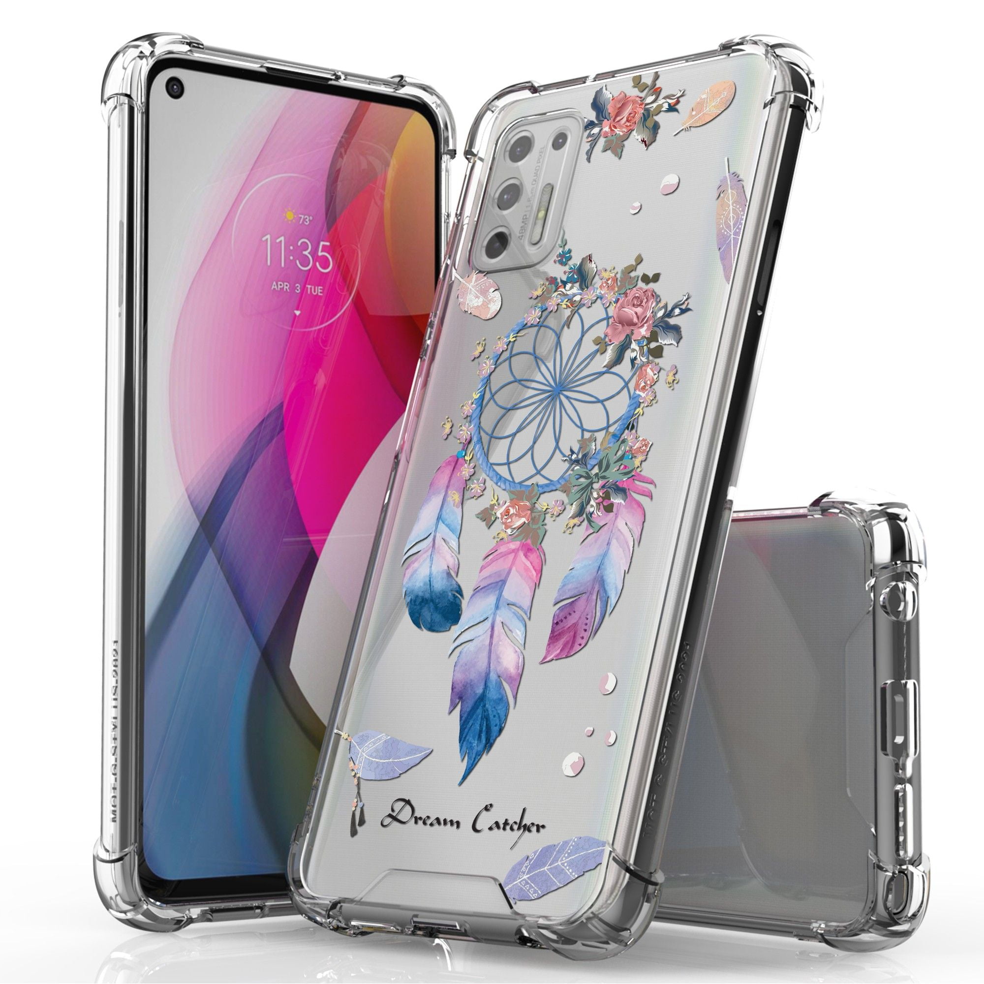 ANJ+ Hybrid Slim Hard Back Cover Case Flexible Bumper for Motorola Moto ...