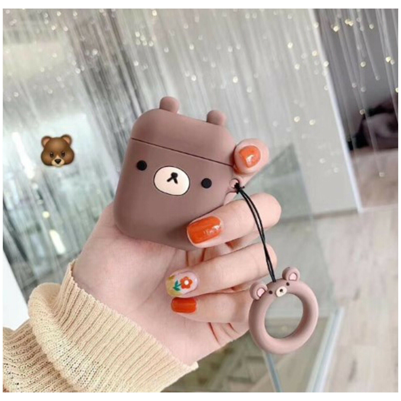 for Apple Airpod 1&2 Case Cover 3D Cartoon Hooks Ring Grip Case ...