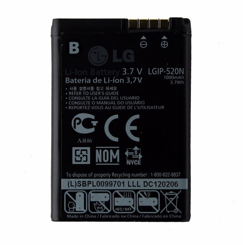 LG Rechargeable 1,000mAh OEM Battery LGIP-520N for LG Chocolate / GD900 ...