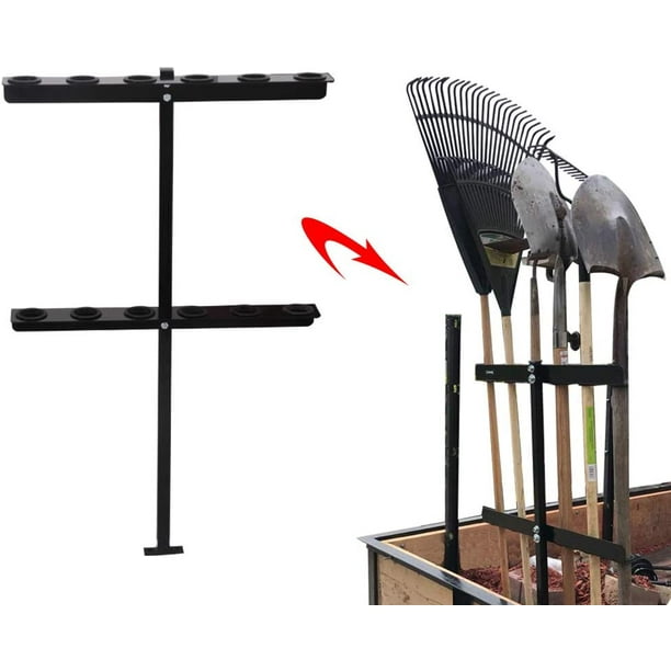 NIXFACE Landscape Hand Tool Rack with 6 Tool Hole Fit for Truck Trailer ...