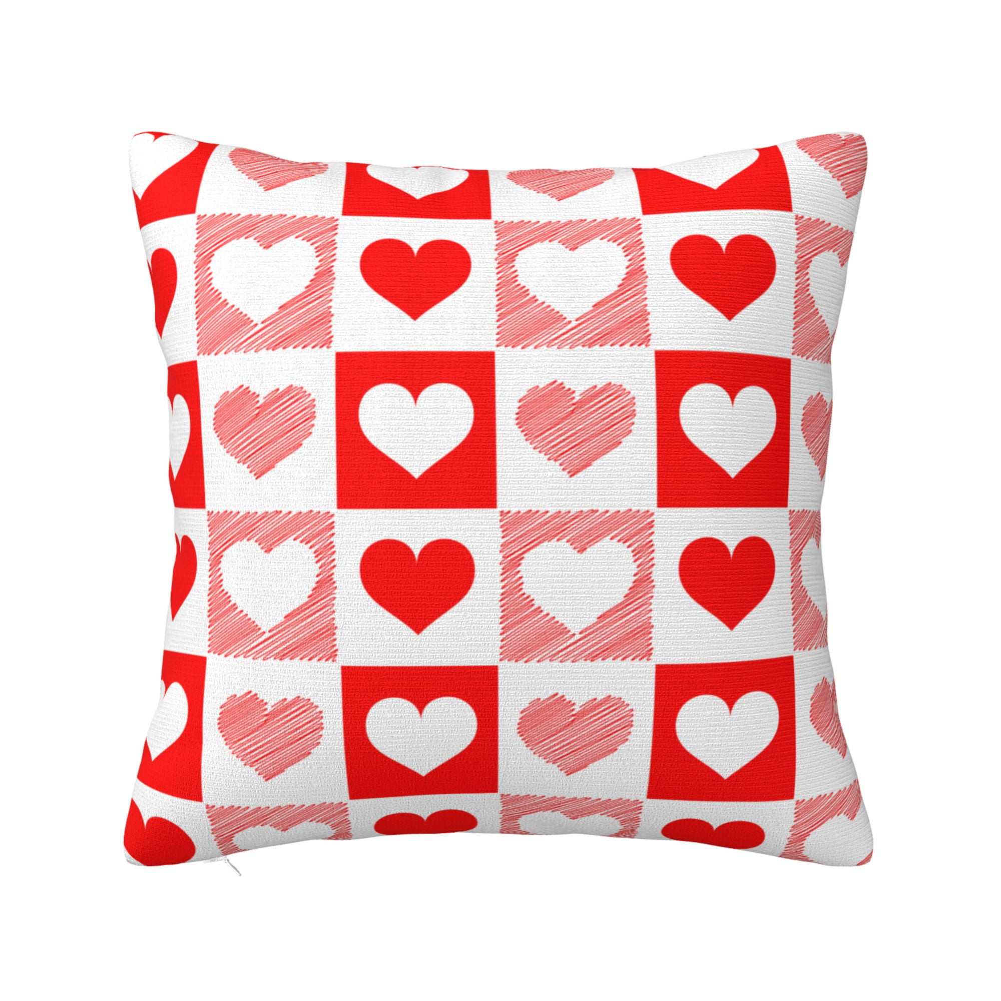 ZICANCN Red Checker Chequered Decorative Throw Pillow Covers, Bed Couch ...