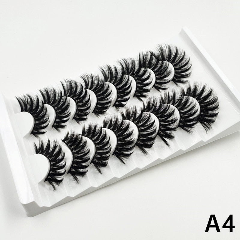 8 Pair 3D Artificial (Natural Looking) Long Eyelashes for Women and ...
