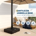 Cantilever Patio Umbrella Base with Wheels, 500LBS Heavy Duty Water ...