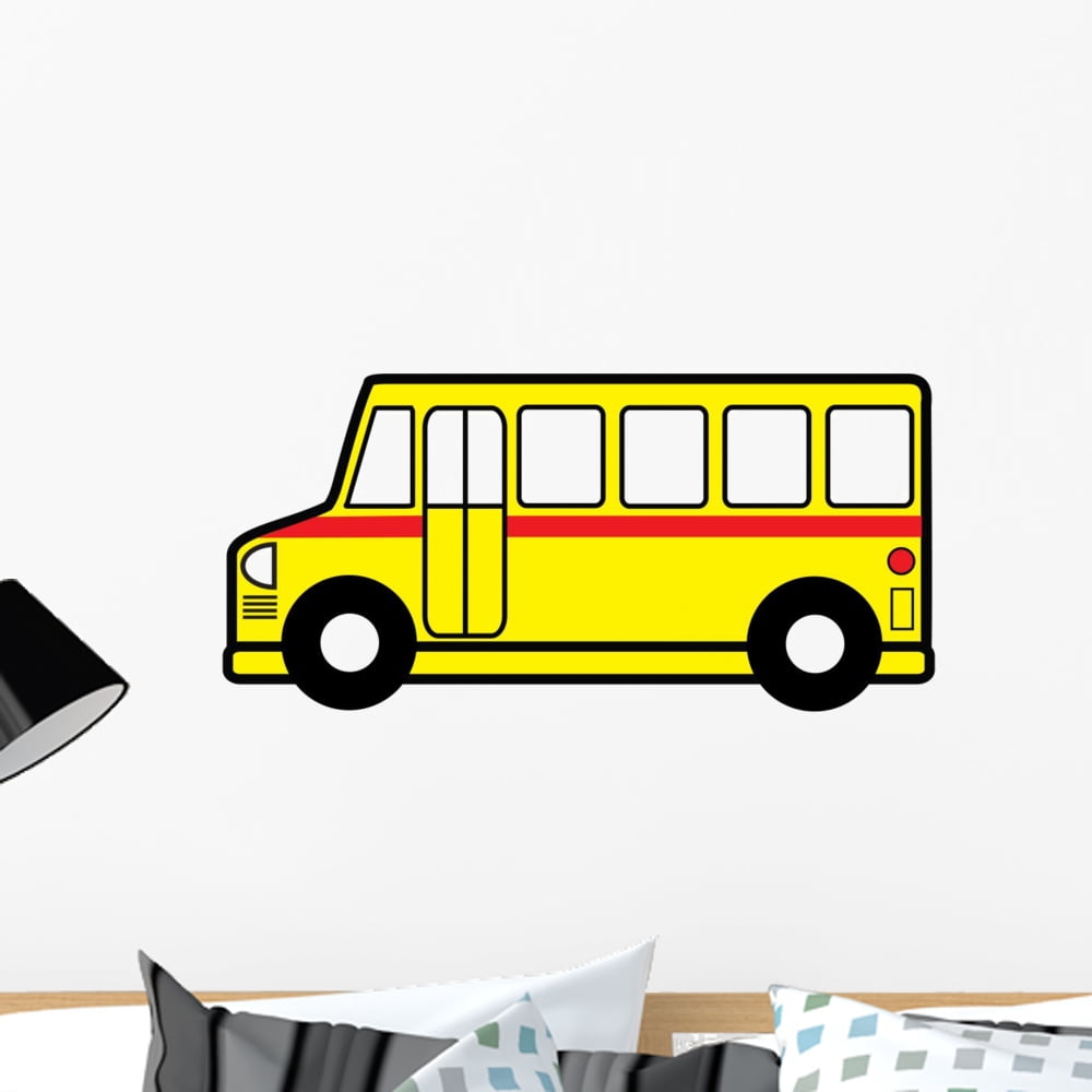 School Bus Wall Decal Mural by Wallmonkeys Peel and Stick Graphic (24 ...