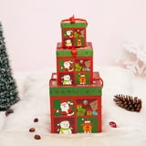 9PCS Christmas Box Decoration Christmas Stacking Boxes 3 Sizes Gift ...
