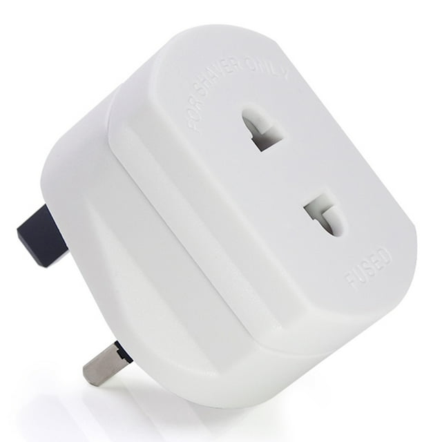 Adaptor Plug UK 1A Charger Adapter Shaver Socket 2 Pin to 3 Pin ...