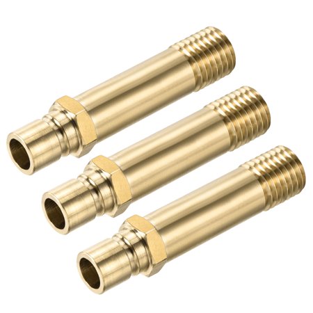 Uxcell 13.5mm OD x M16 Thread 75mm Brass Plug Fitting Quick Connect ...