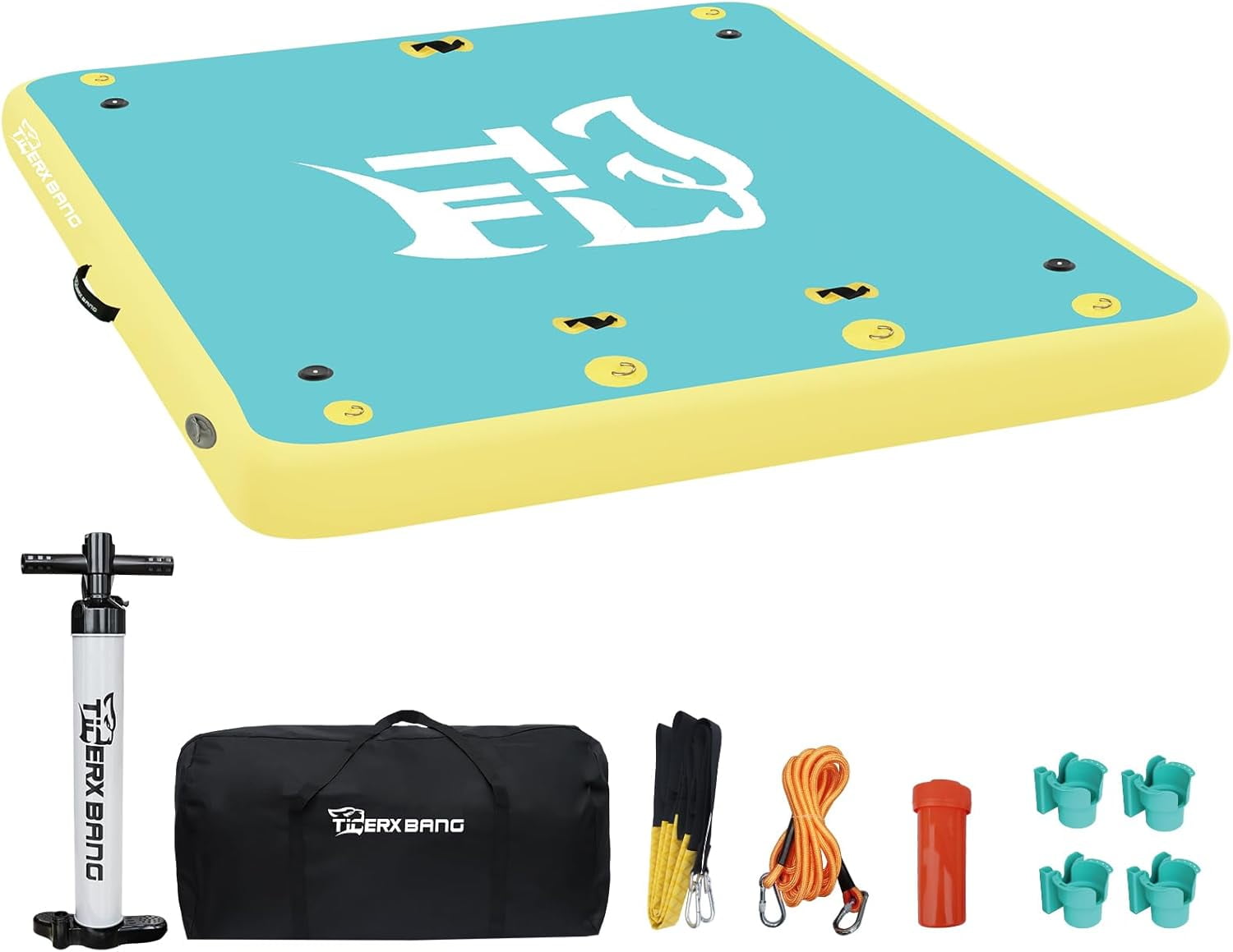 Floating Dock Swim Air Platform Multi-People Inflatable Floating Island ...