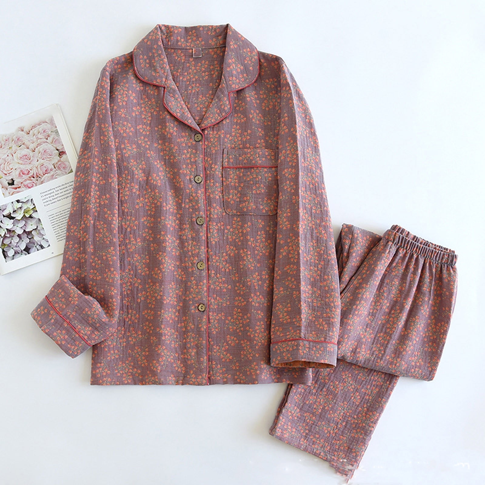 Click here for Aboser Womens Cotton Pajama Sets 2 Piece Long Slee... prices