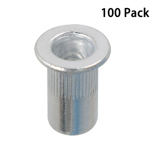 100 Pcs SAE Rivet Nut Kit Tool Aluminum Rivnut Insert Nutsert Assort ...