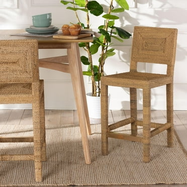 bali & pari Bella Modern Bohemian Natural Brown Rattan Bar Stool ...