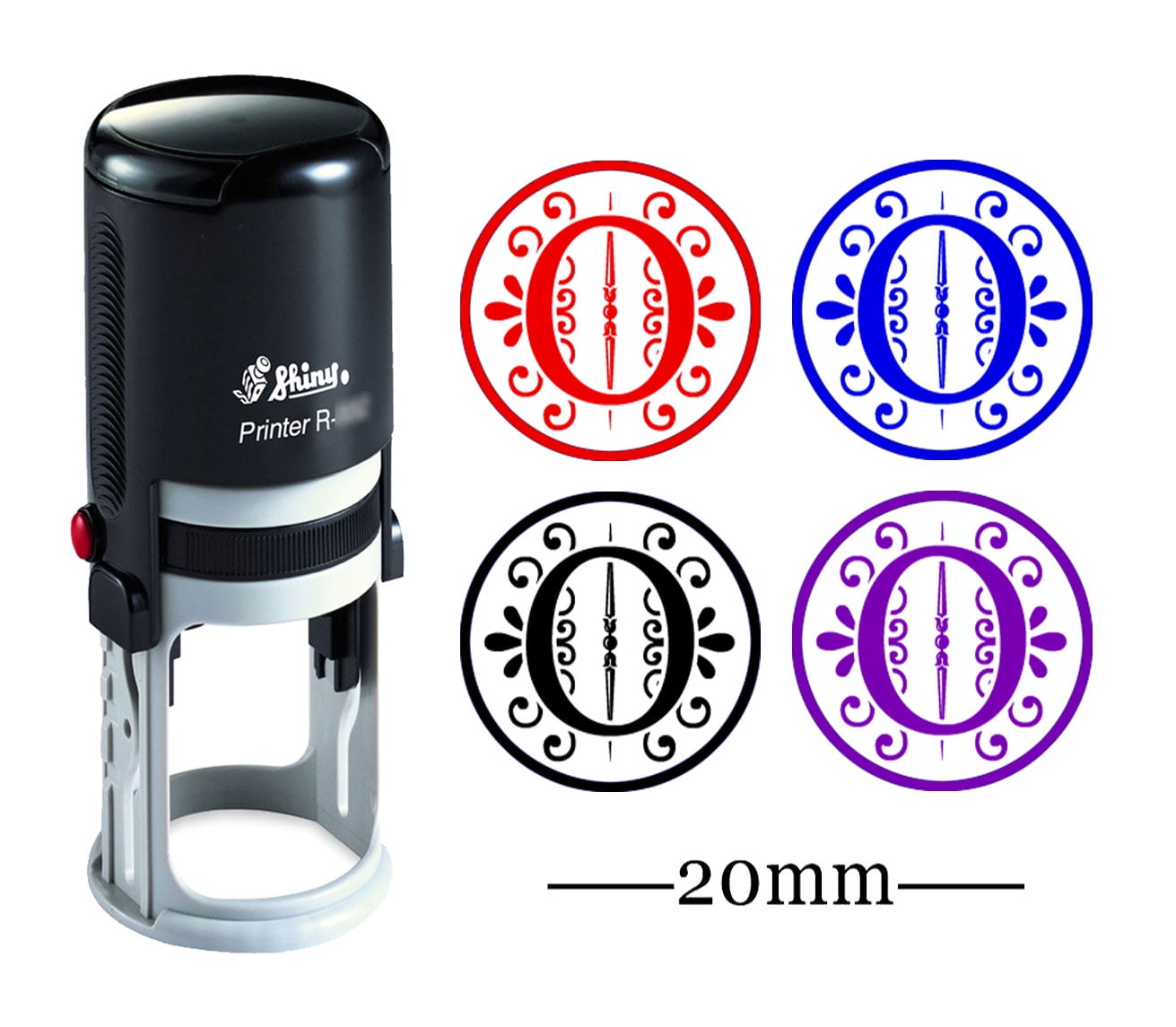 Custom A-Z Alphabet Stamp In Black Ink Monogram Round Rubber Stamp Self ...