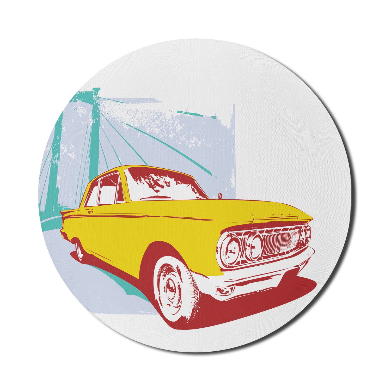 Vintage Car Mouse Pad for Computers, Artwork with Old Vintage Custom ...