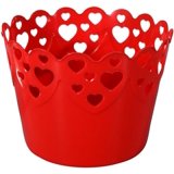 Valentine's Day Red Heart Scalloped Plastic Buckets 6.125x8.25 in ...