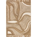 nuLOOM Dalia Jute Abstract Area Rug, 7' 6" x 9' 6", Dalia Natural ...