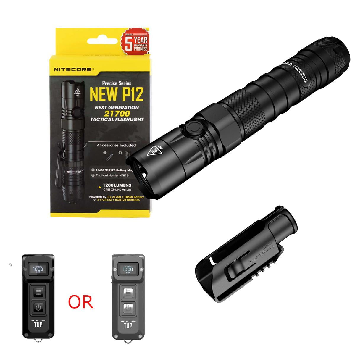 Value Bundle: Nitecore NEW P12 Tactical LED Flashlight - 1200 Lumens ...