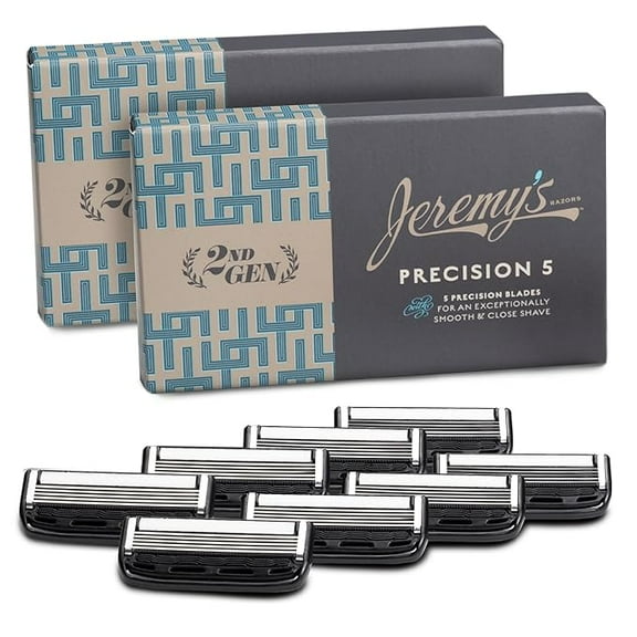 Jeremy's Razors 5-Blade Manual Razor, Precision Trimmer, Lubricating ...