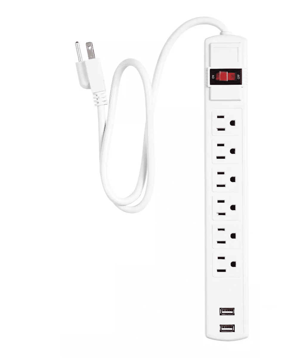 Multicontactos Premium Regleta De 6 Tomas Con 2 Puertos Usb Blanco ...