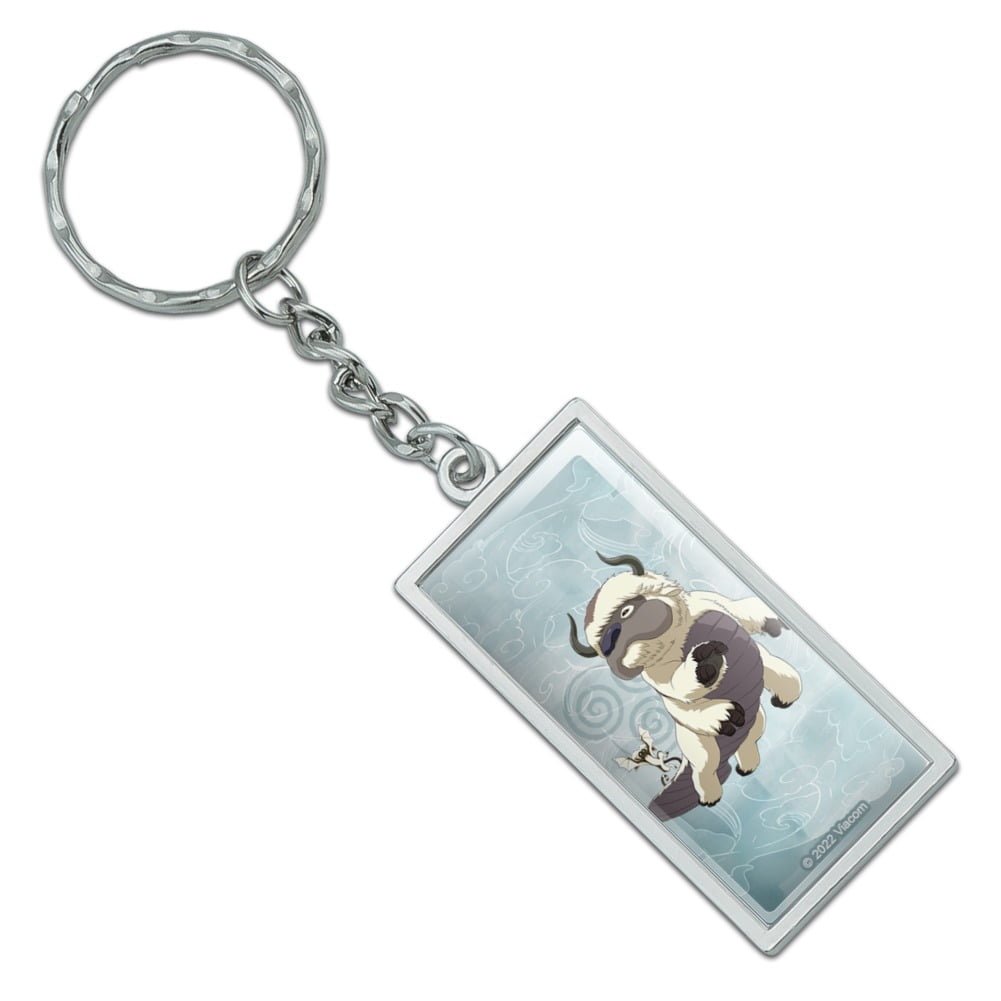 Rectangle Avatar the Last Airbender Appa & Momo Keychain in Chrome ...