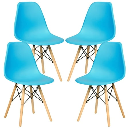 KOTEK Mid Century Modern Dining Chairs Set of 4, DSW Chairs Plastic ...