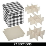 mDesign Square Gift-Wrap or Ornament Storage Box, Handles, 2 Pack ...