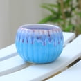 ACDANC Cream Pumpkin Cactus Planter Ceramic Round Breathable Vertical ...