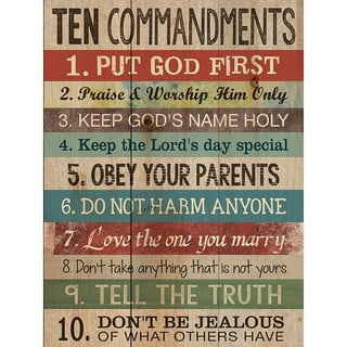 The Ten 10 Commandments Cross Christian Religious Bible Quote ...