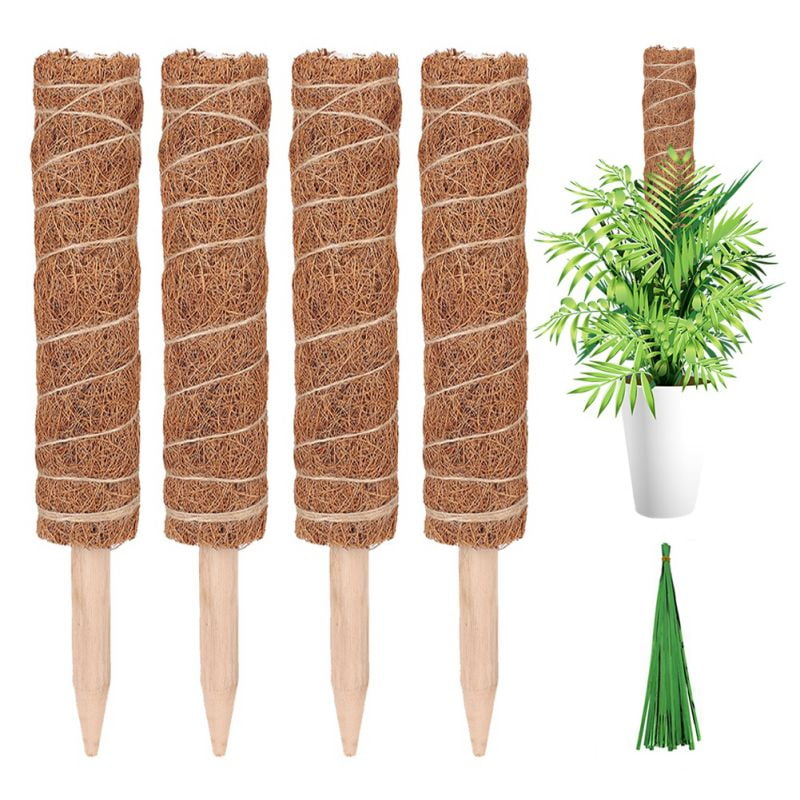 4PCS Coir Totem Moss Pole for Plant Support Extension, Coco Sticks for ...