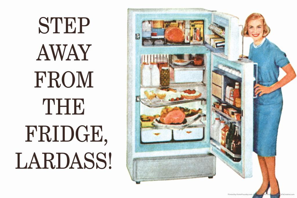Step Away From The Fridge Lardass Humor Retro 1950s 1960s Sassy Joke ...