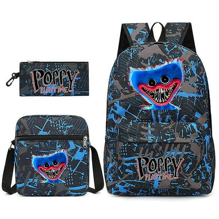 2022 Huggy Wuggy 3in1 Kids School Backpack Bag Set Poppy Playtime 3pcs ...