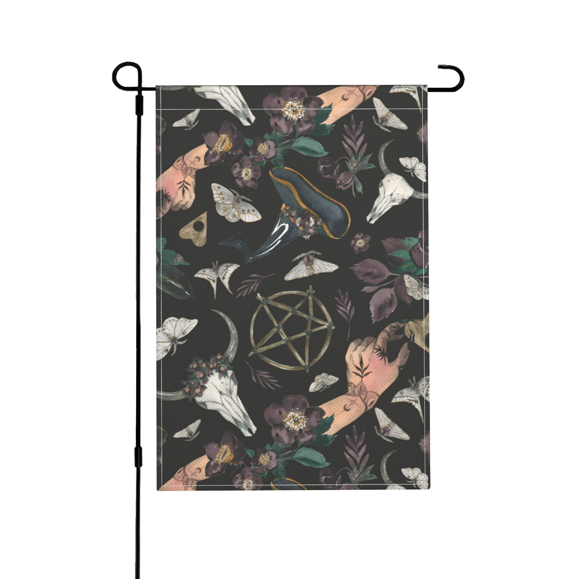 TEQUAN Gothic Insects Dark Flowers Garden Flags, 18 x 12 inch Double ...