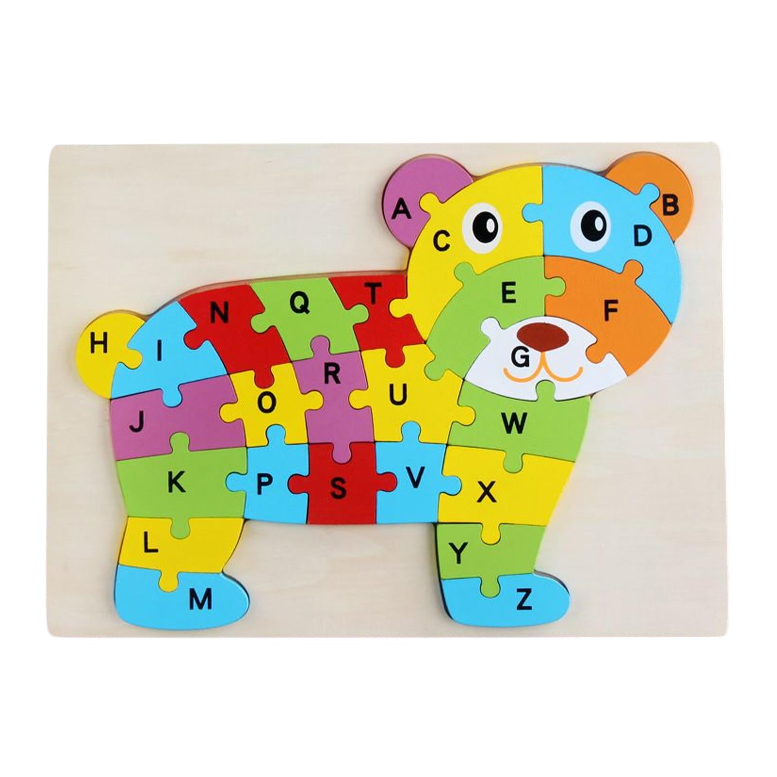 Cartoon Abc Puzzles Block Toy Abc Animal Puzzle Assembly Ability ...