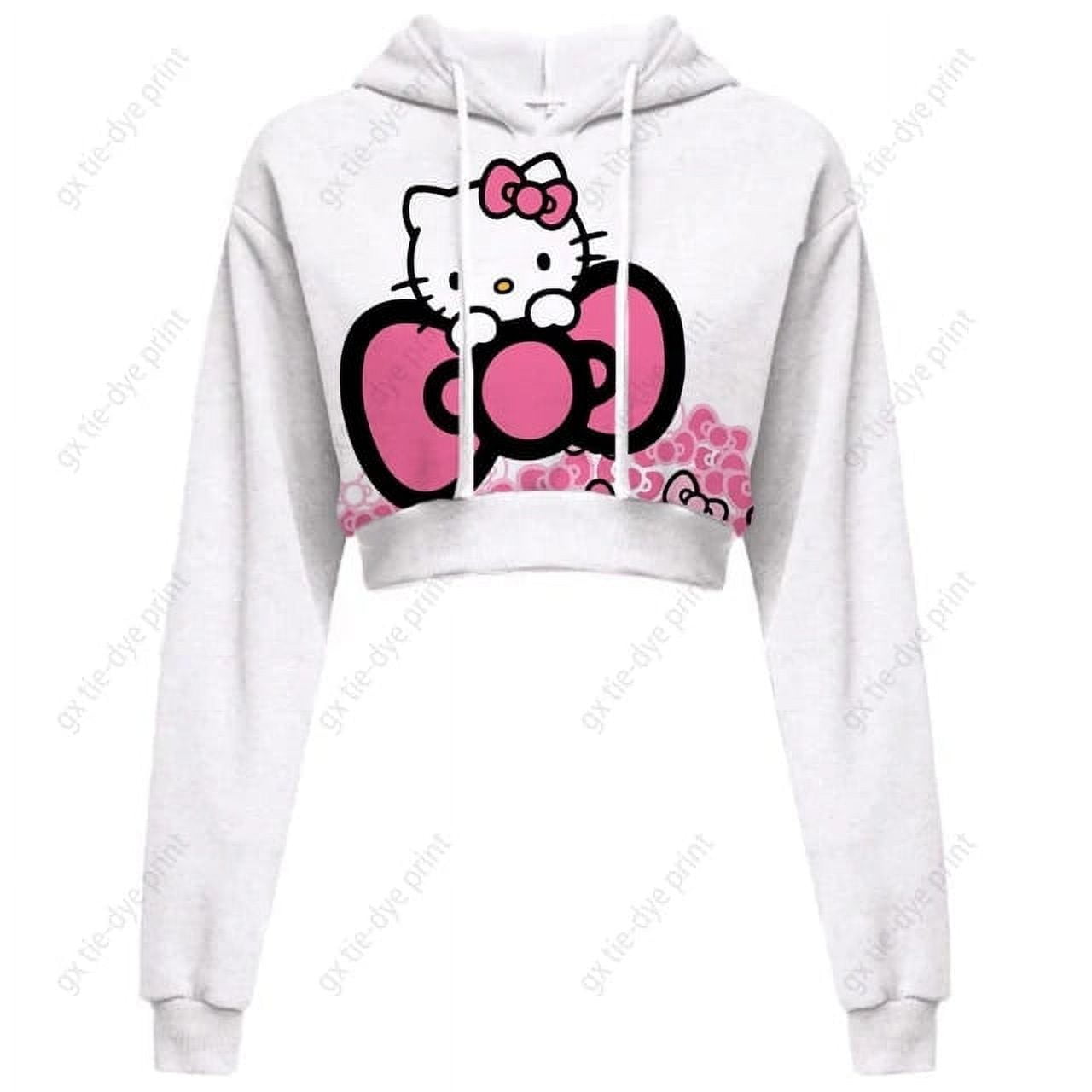 Click here for Womens Cropped Hoodies Hello Kitty Print Long Slee... prices