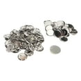 100 Set Pin Back Button Parts Blank Smoothing Metal Durable Clip Button ...