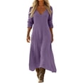 Neewe Women's Summer Short Dress 2026 Plain V Neck 3/4 Sleeve Casual ...