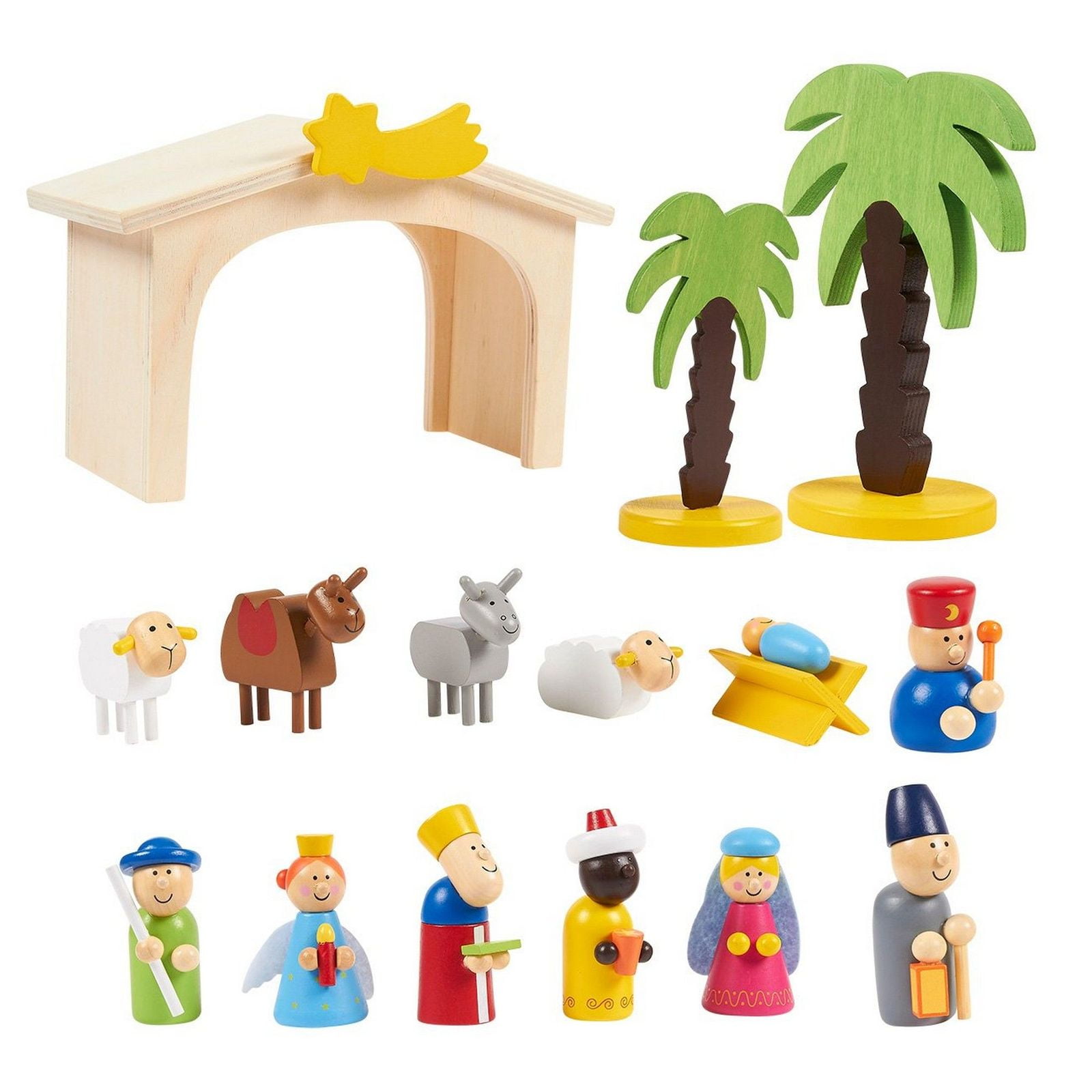 Buy Blue Panda 15-Piece Kids Nativity Set - Christmas Nativity Scene ...