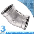 BDKWID-3pcs 45 Degree Elbow Cast Pipe Fitting 3/8" NPT Female 304 ...