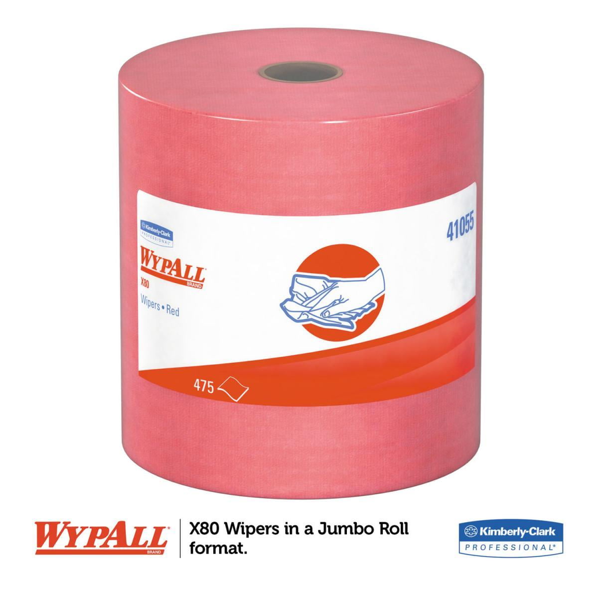 X80 Reusable Wipes (41055) HYDROKNIT Jumbo Roll 12.5 x 13.4 Red 475 ...