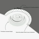 Maxxima 4 in. 5 CCT Adjustable Slim Trimless Recessed LED Gimbal ...