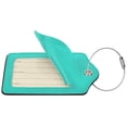 Leather Luggage Tag 4.6×2.9in Stainless Steel Ring Bendable Waterproof ...