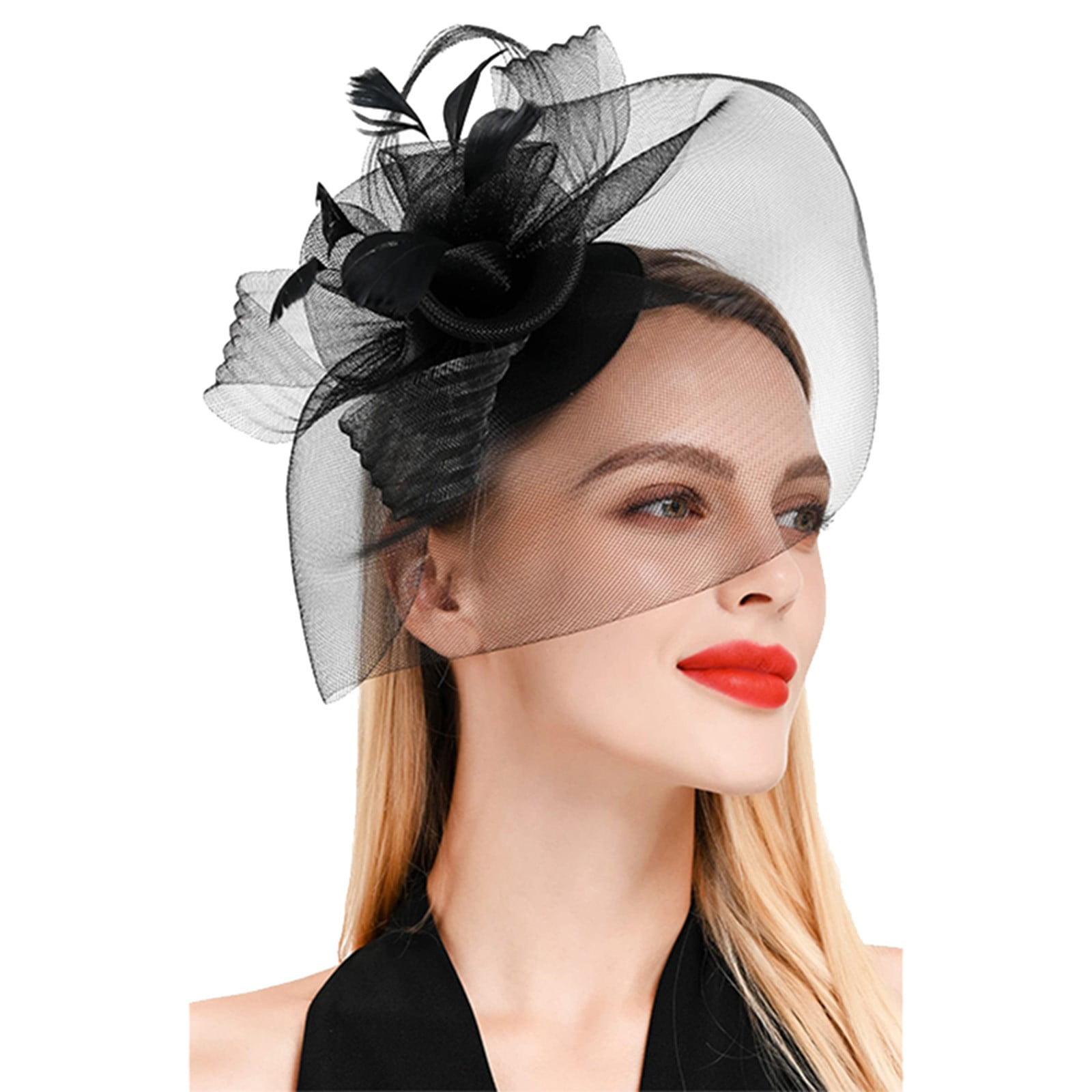 Click here for Hontri Feather Fascinator Hat Women Wedding Headpi... prices