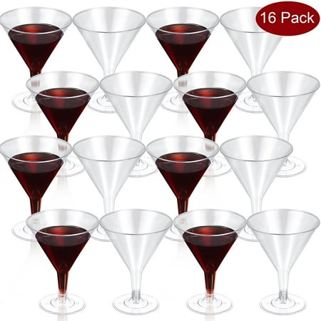 Xizioo Plastic Martini Glasses Disposable Martini Glasses 6.5 oz ...