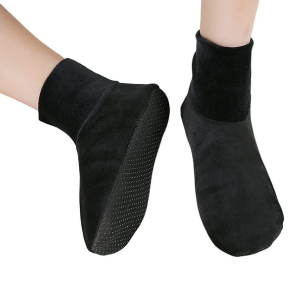 Men's Velvet Slipper Socks with Grips Non Slip Soft Cozy Fleece Lined ...