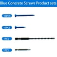 20-Pack Blue Concrete Screws Kit with Drill Bit & Driver, 3/16-in x 1-1 ...